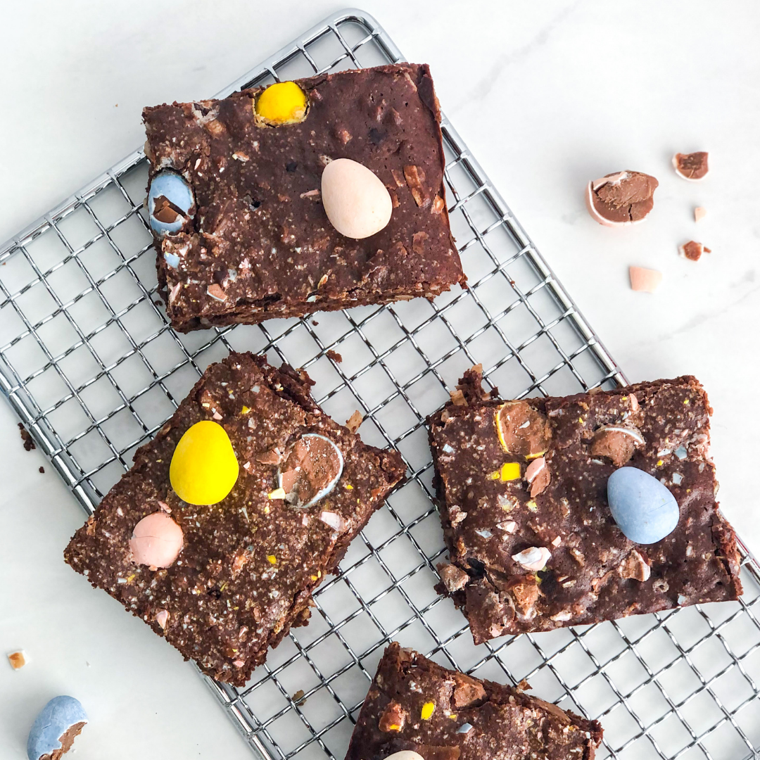 Mini Egg Brownies with Coconut