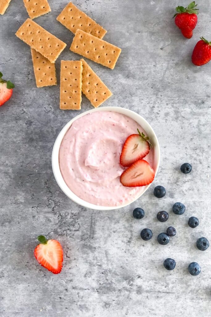 5-Ingredient Honey Strawberry Mascarpone Dip with Greek Yogurt