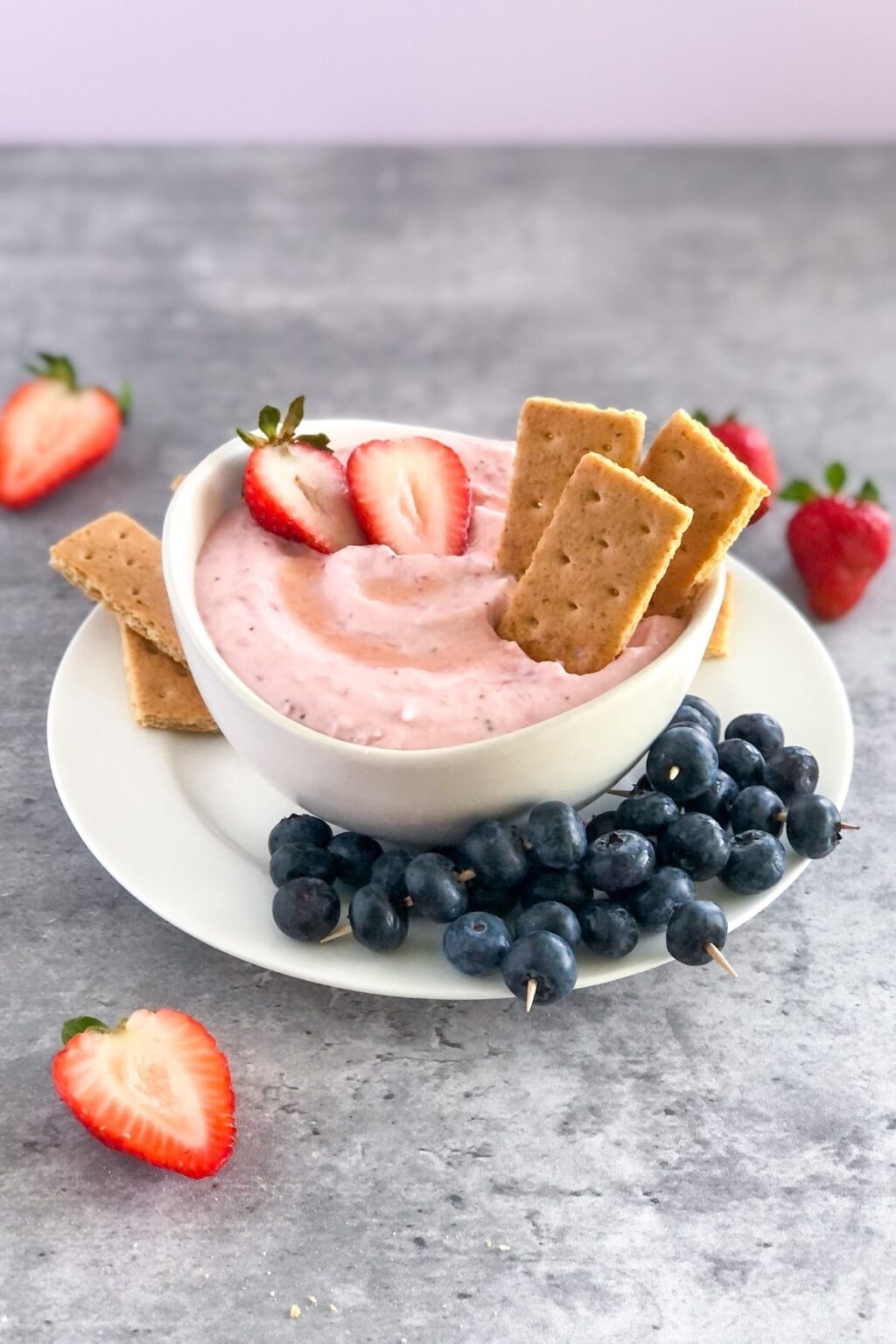 5-Ingredient Honey Strawberry Mascarpone Dip with Greek Yogurt
