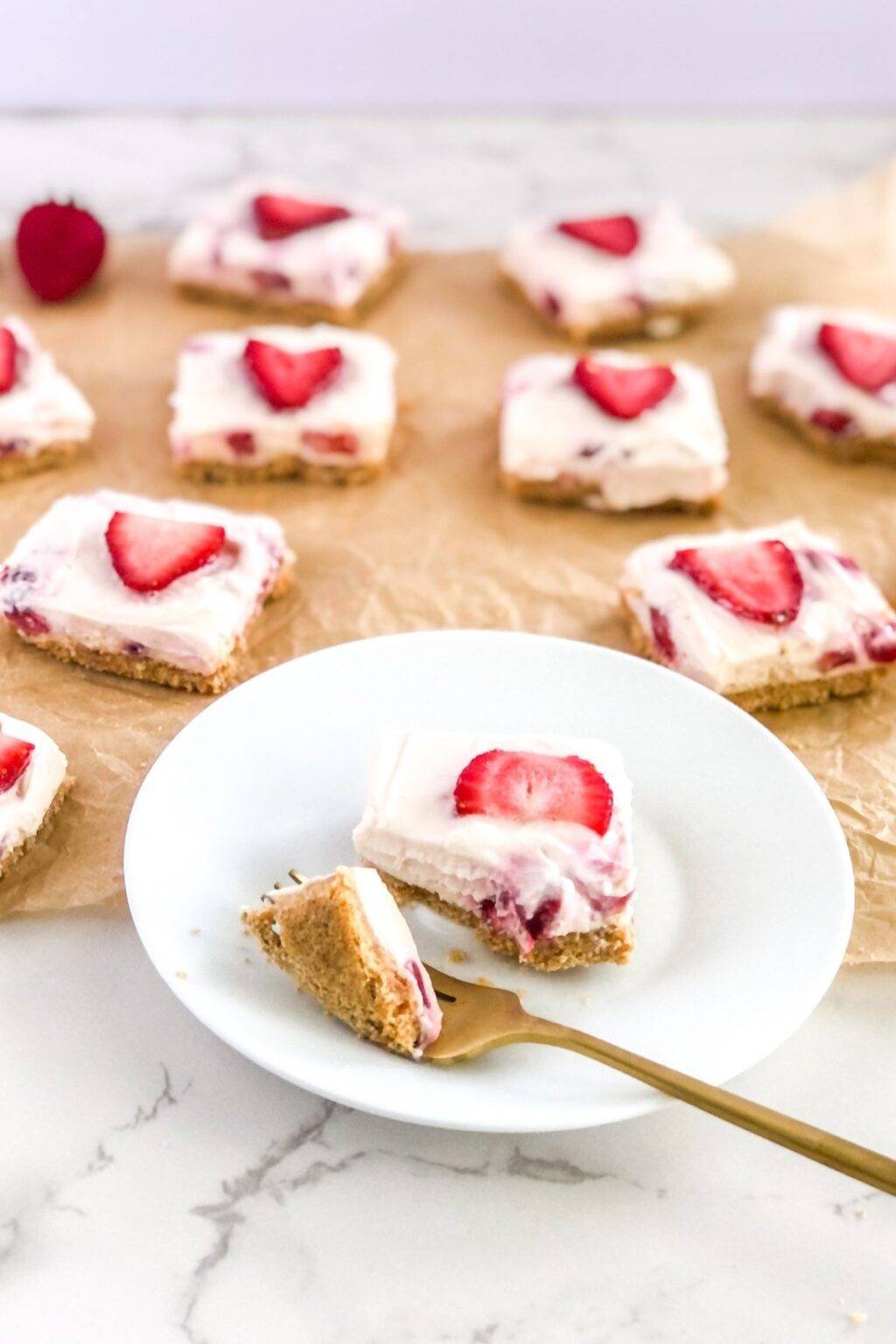 Strawberry White Chocolate Cheesecake Bars