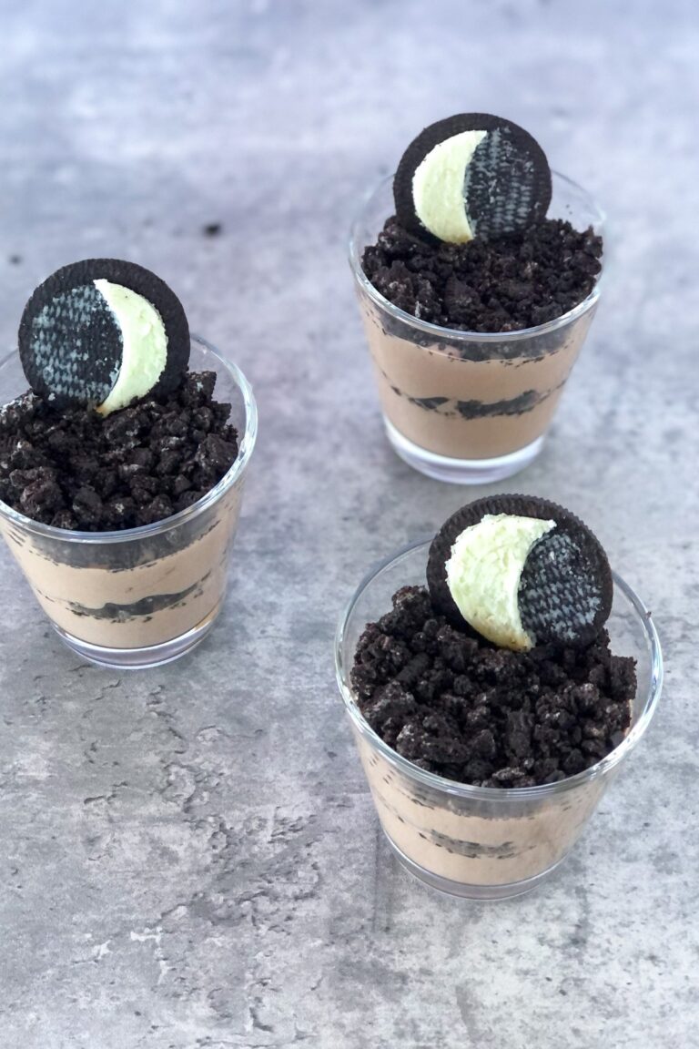 Easy Halloween Oreo Dirt Cups with Greek Yogurt (Less Sugar)