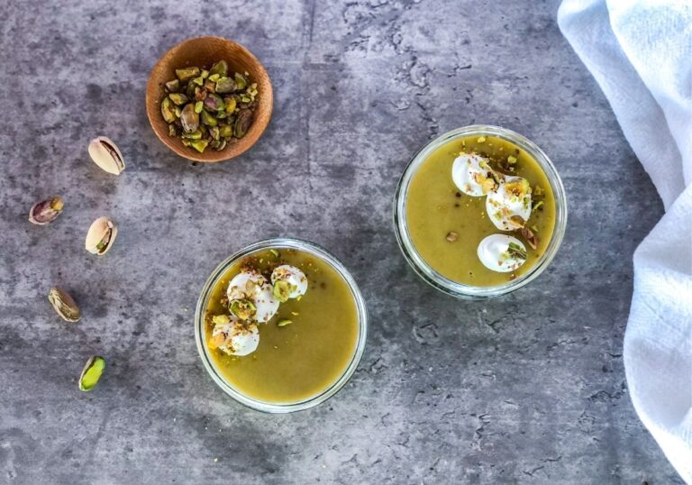 6-Ingredient Pistachio Panna Cotta with Greek Yogurt (Quick Prep)