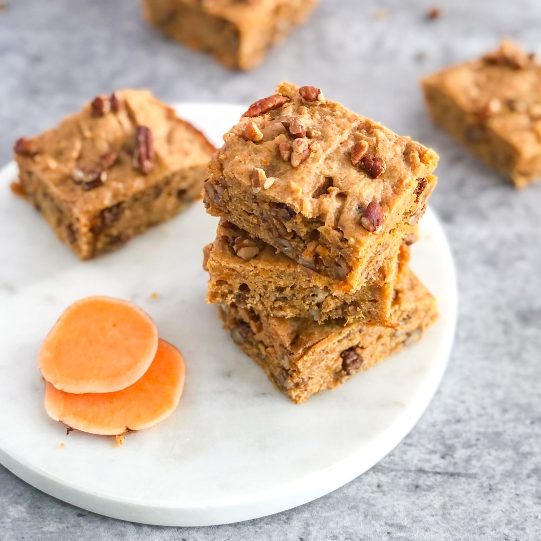 Pecan Sweet Potato Blondie Bars