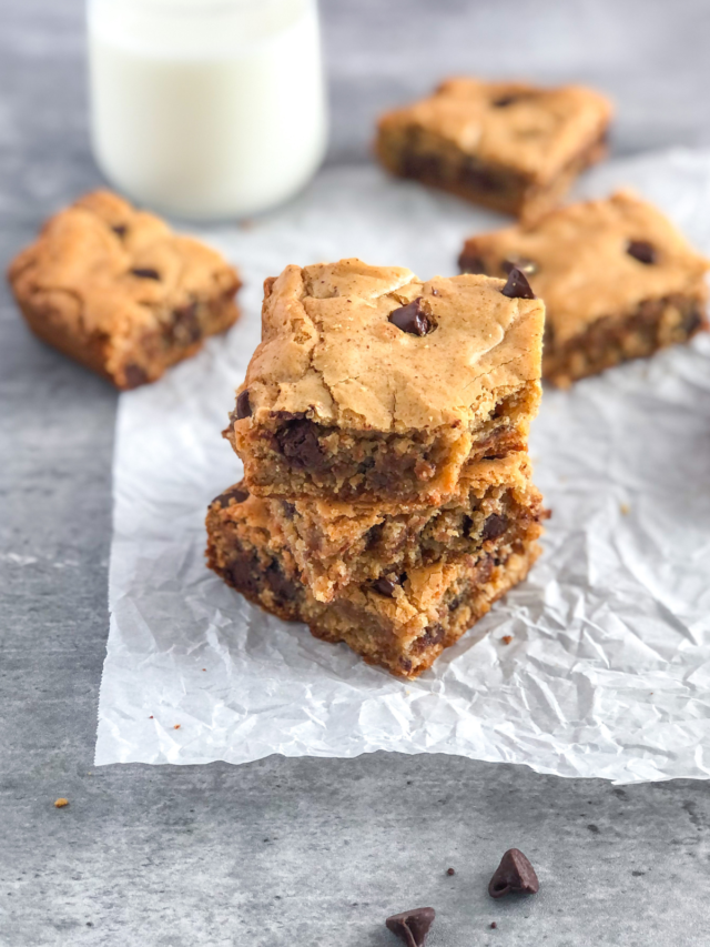 Chocolate Chip Almond Butter Cookie Bars Semisweet Bites