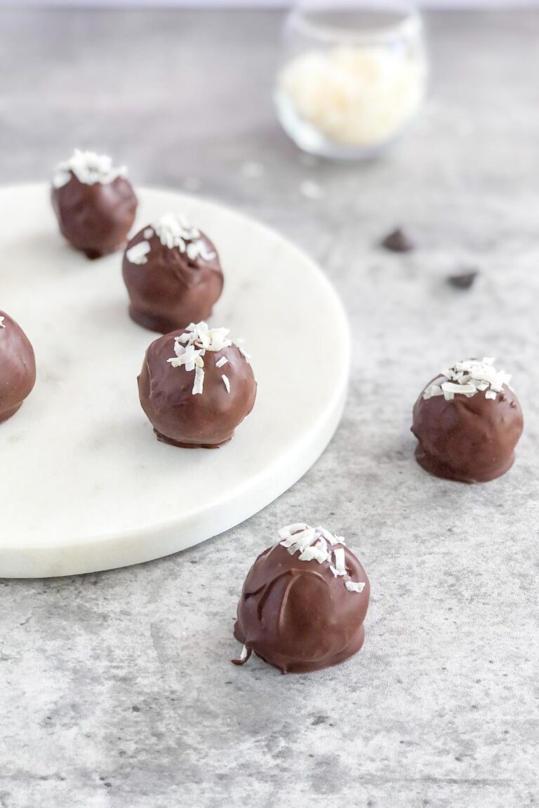 Almond Butter Chocolate Coconut Bites (Easy & No Bake)