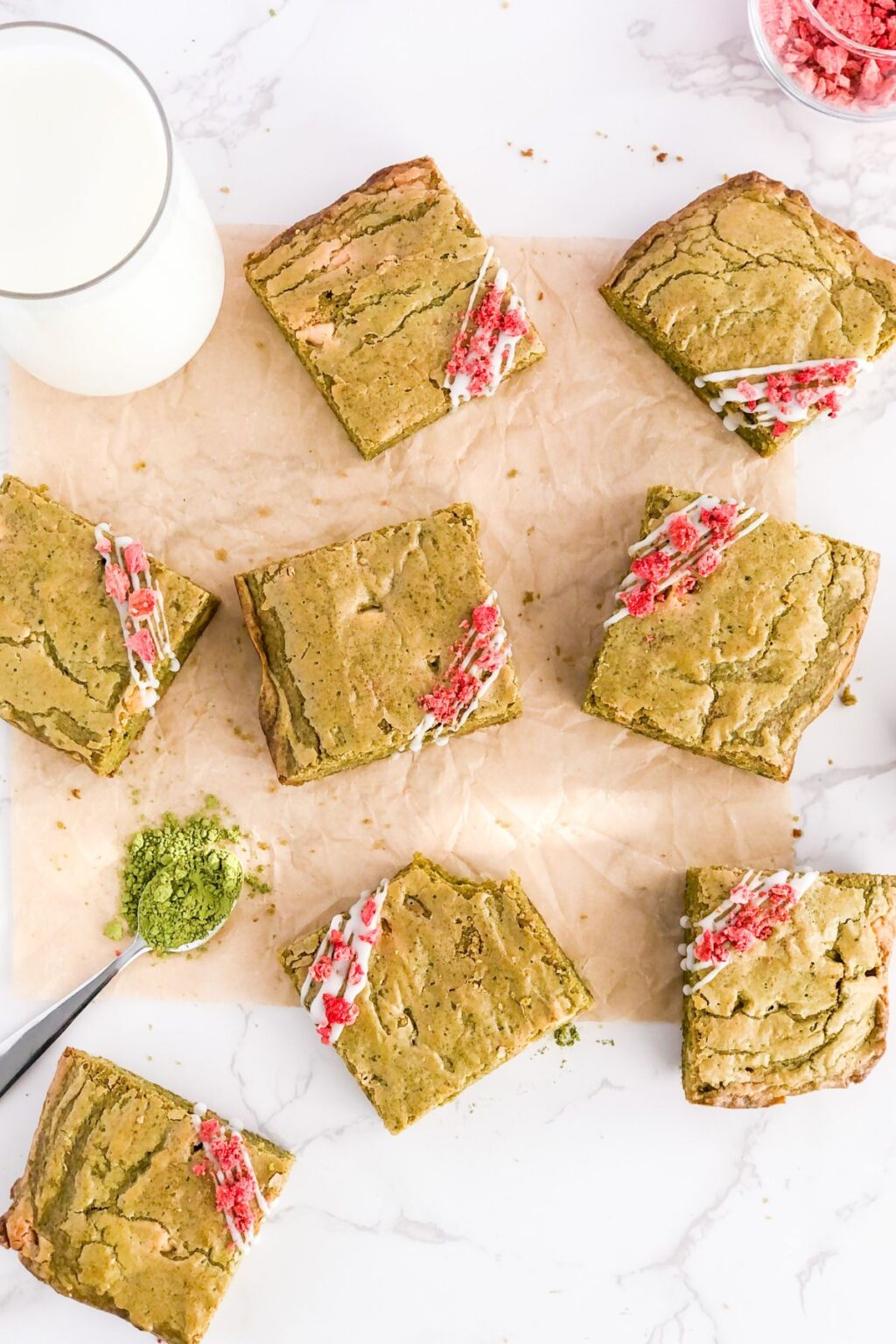 Matcha Brownies with White Chocolate