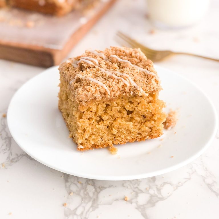 Spiced Biscoff Cake with Crumb Topping & Glaze (Easy & Moist)